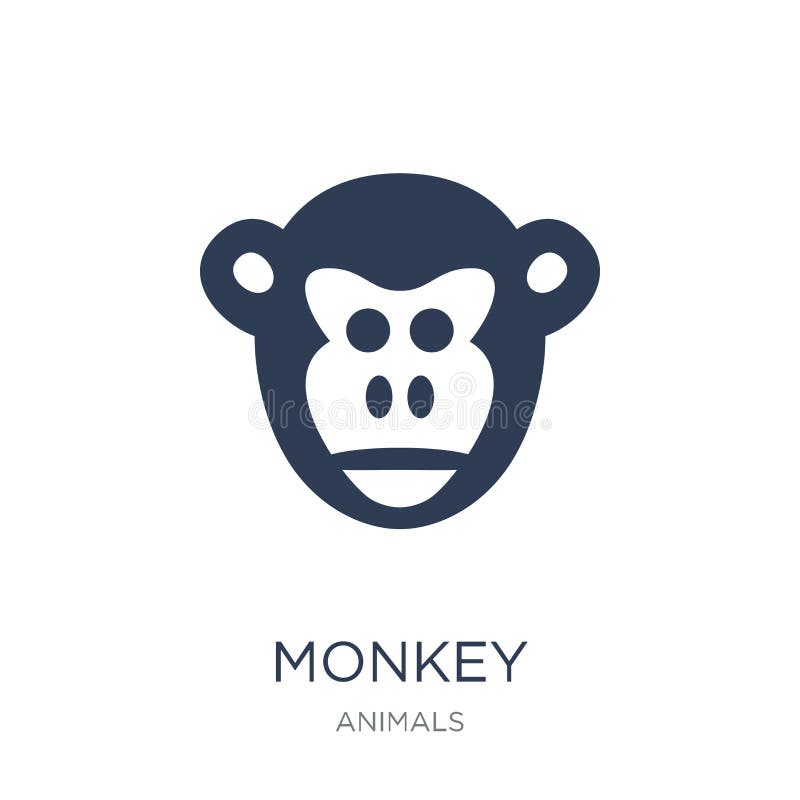 Monkey Icon. Trendy Flat Vector Monkey Icon on White Background Stock ...