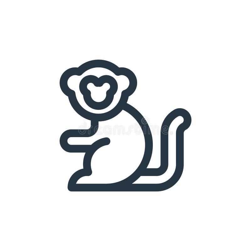 Monkey Icon Vector from Animal and Nature Concept. Thin Line ...