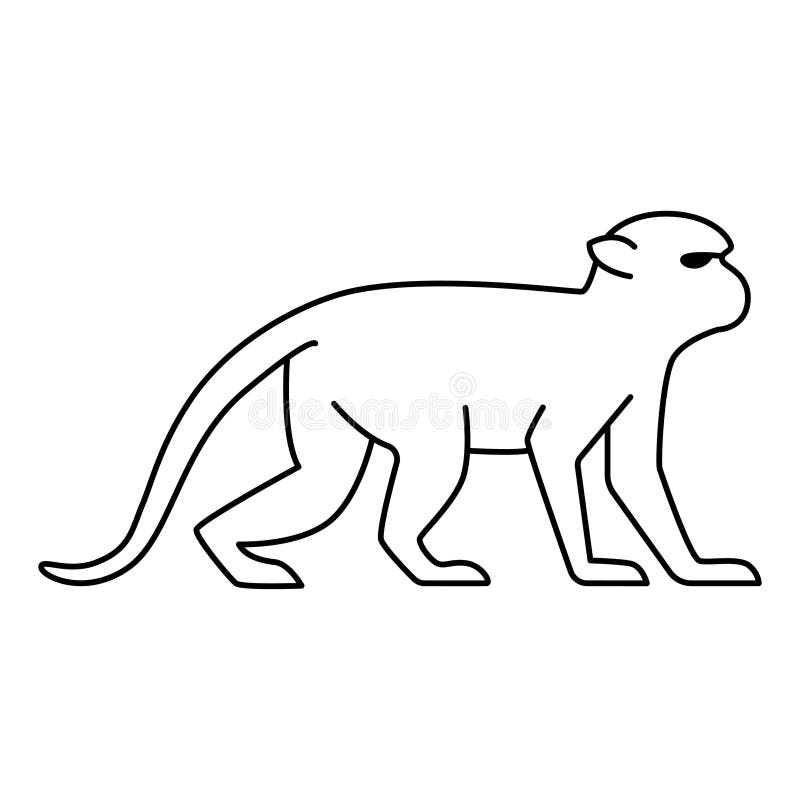 Monkey Icon Vector on Trendy Design Stock Illustration - Illustration ...
