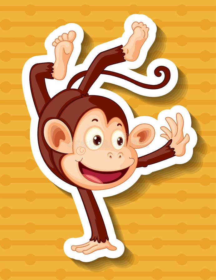 Happy Cartoon Monkey Pointing Stock Vector - Illustration of character ...