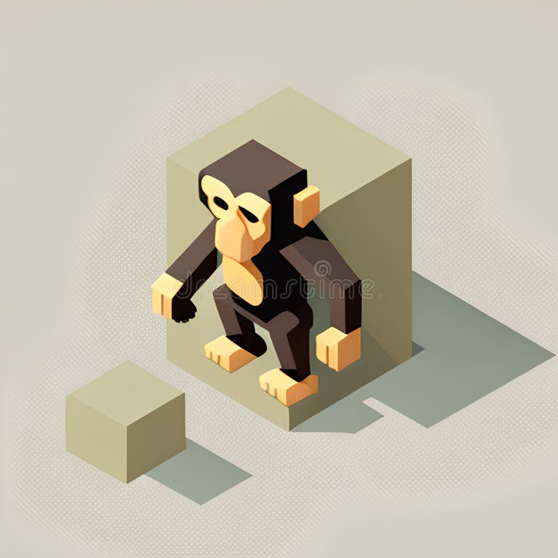 Monkey Isometric 3d Icon. Vector Illustration of Monkey Stock Photo ...