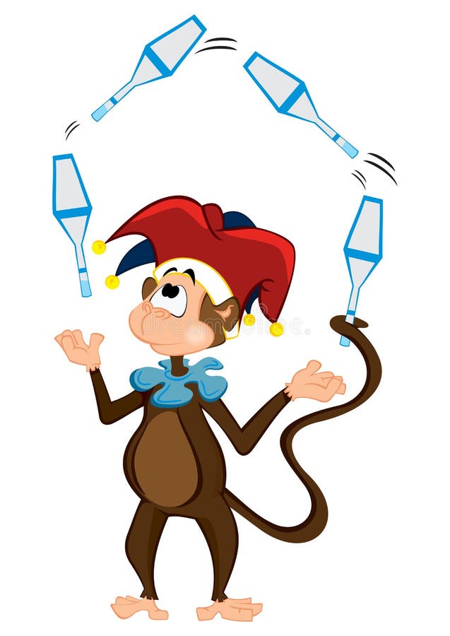 Circus Monkey Juggling Stock Illustrations – 384 Circus Monkey Juggling ...