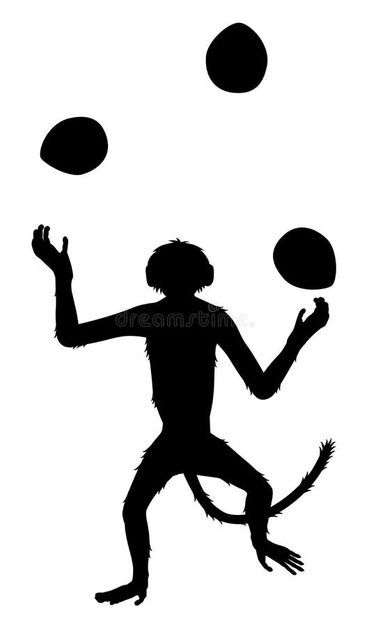 Monkey-juggling stock illustration. Illustration of isolated - 8967364