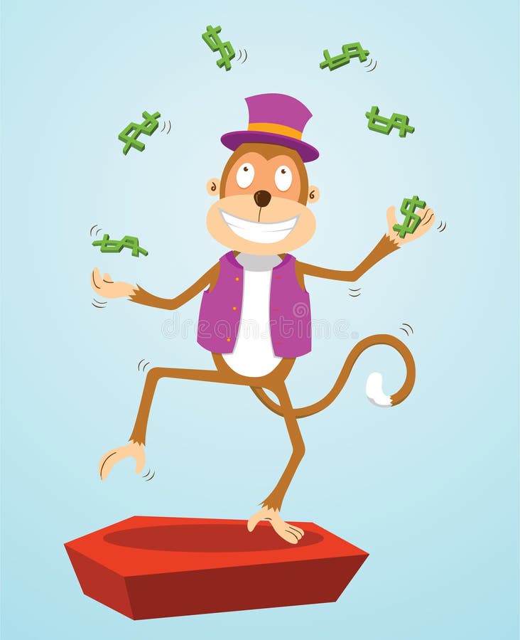 Monkey juggling money stock vector. Illustration of character - 34118107