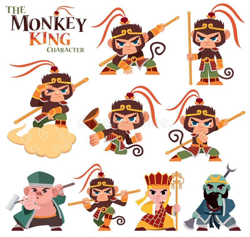 Monkey king stock vector. Illustration of cute, monk - 279782008