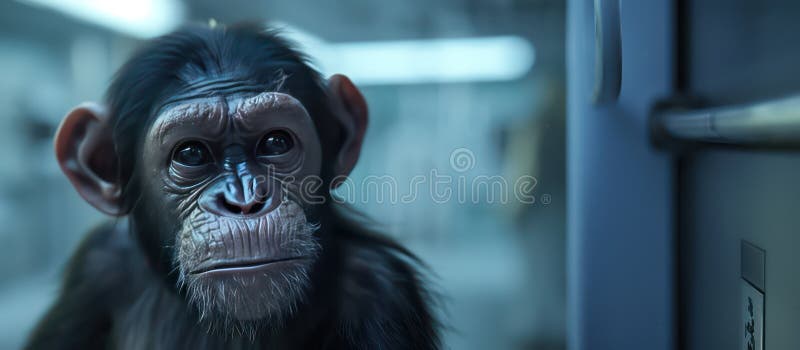 Monkey in Laboratory Room, Stop Experiments and Testing on Animals ...