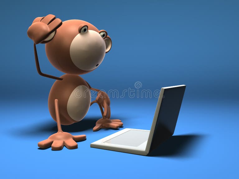 Laptop Monkey Stock Illustrations – 240 Laptop Monkey Stock ...