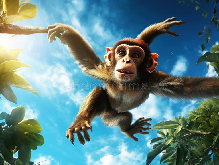 Monkey leap stock illustration. Illustration of imagine - 293707339