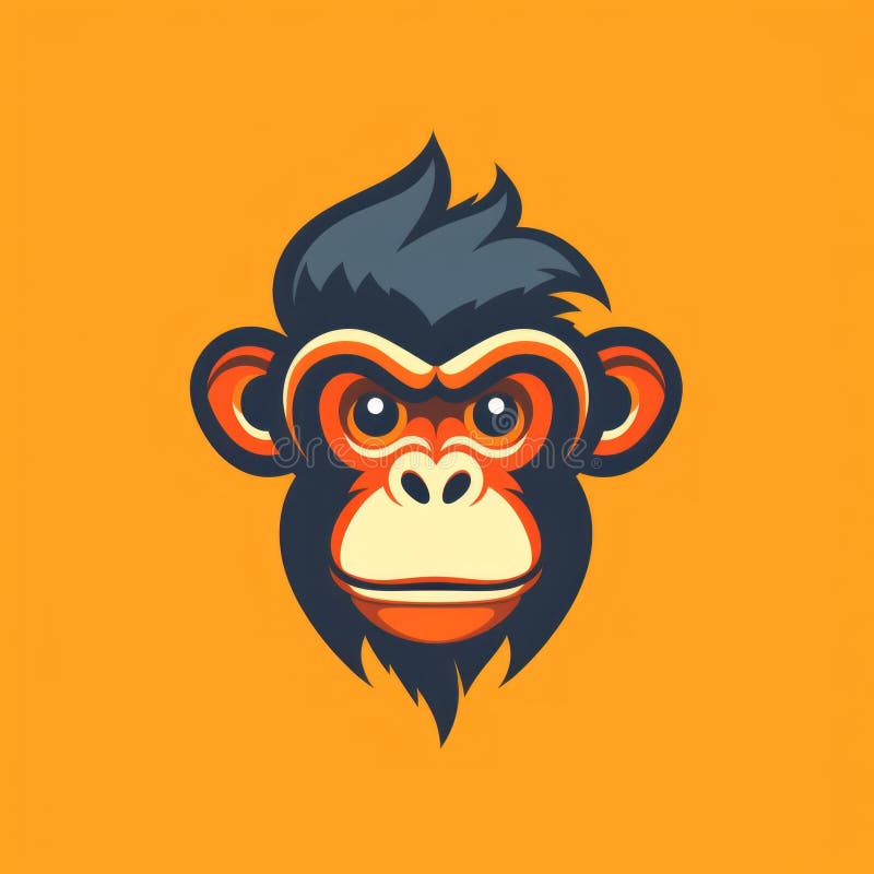 Vibrant Monkey Icon Design with Bold Color Palettes Stock Illustration ...