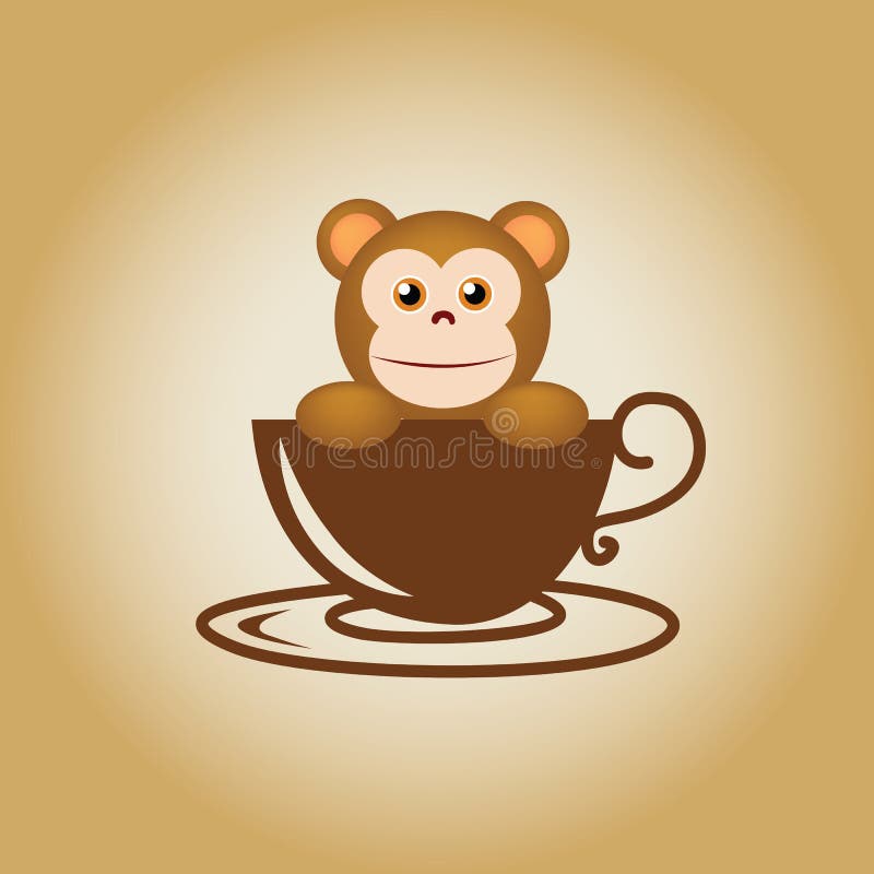 Monkey logo coffee vector. stock vector. Illustration of animal - 67506910