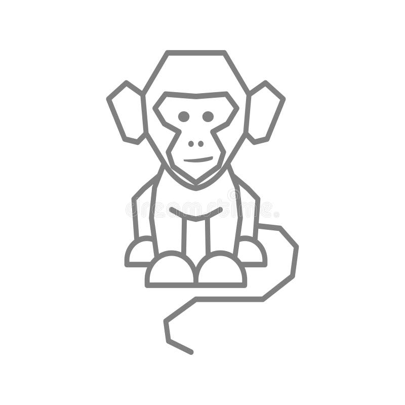 Monkey Line Logo Design Template Vector Illustration Isolated Stock ...