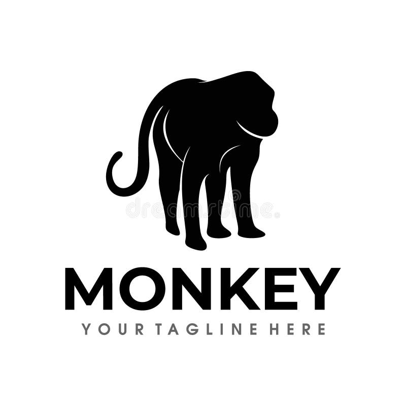 Monkey Logo Design Vector Illustration Stock Vector - Illustration of ...