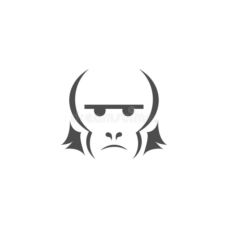 Monkey Head Icon Logo with Number 3 Template Design Stock Vector ...