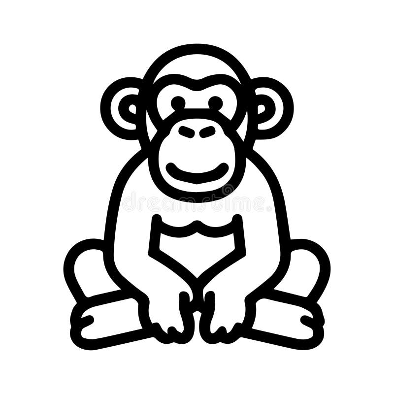 Monkey Logo or Modern Line Icon. Vector Line Art and Icon Design with ...