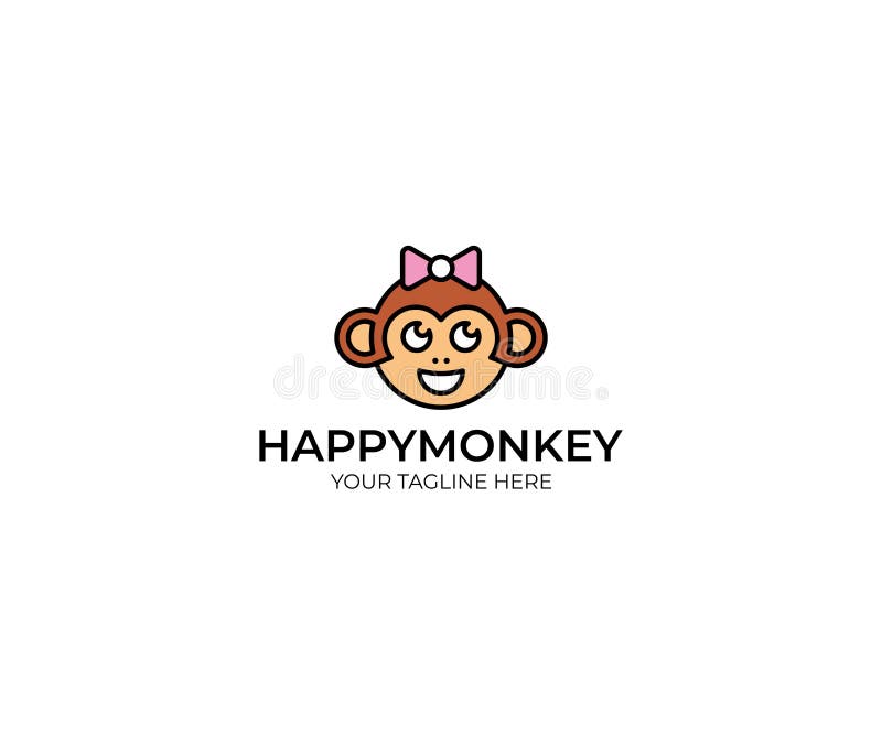 Monkey Logo Template. Funny Ape Vector Design Stock Vector ...