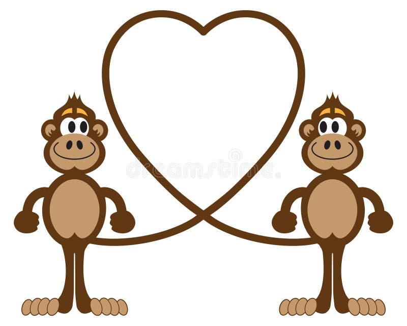 Monkey in love cartoon stock vector. Illustration of message - 30812910