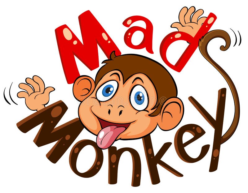 Mad monkey stock vector. Illustration of maniac, present - 13652039