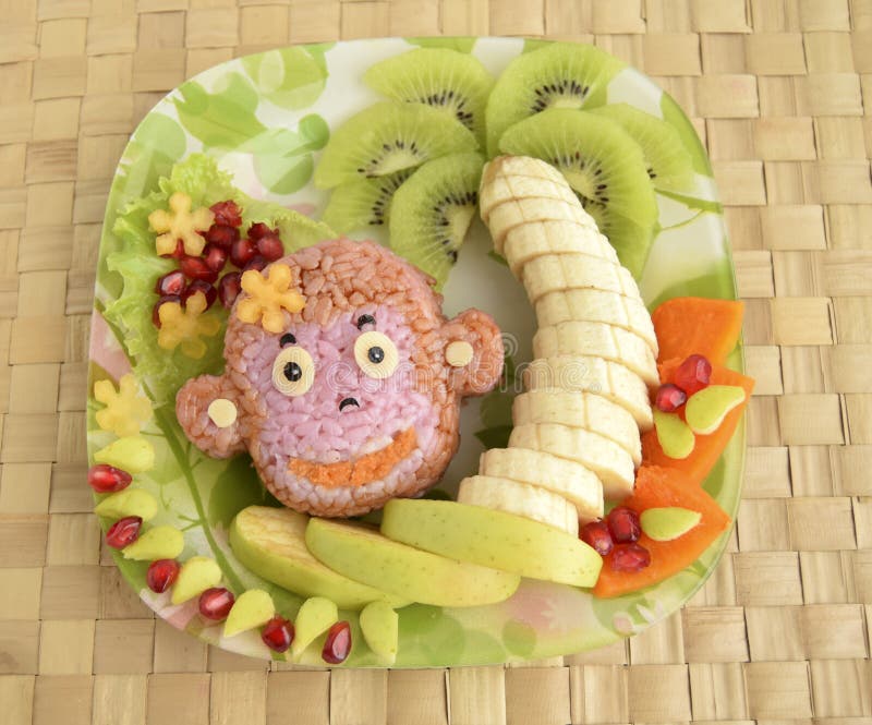 The monkey is made of rice stock image. Image of lunch - 79774387