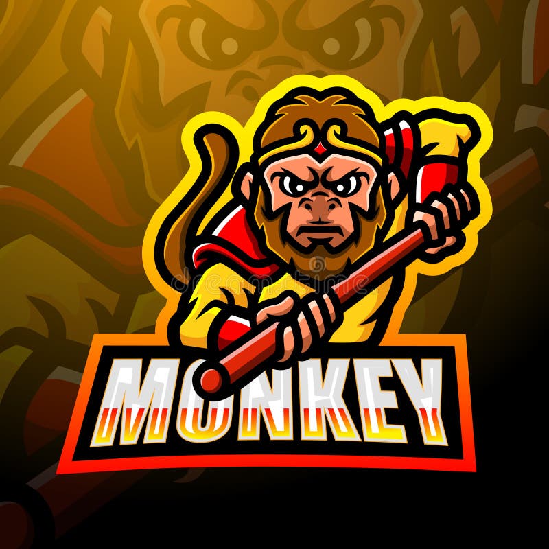 Monkey Mascot Esport Logo Design Stock Vector - Illustration of club ...