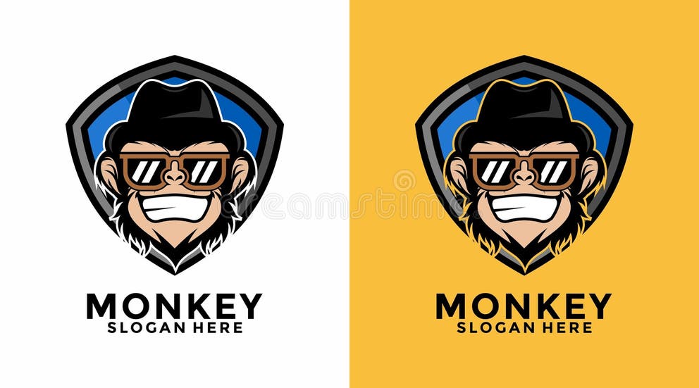 Monkey Mascot Logo Vector. Geek Monkey Logo Stock Vector - Illustration ...
