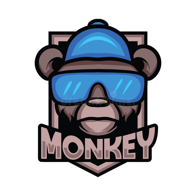Monkey Mascot Vector Logo Esport Design Illustration Stock Vector ...