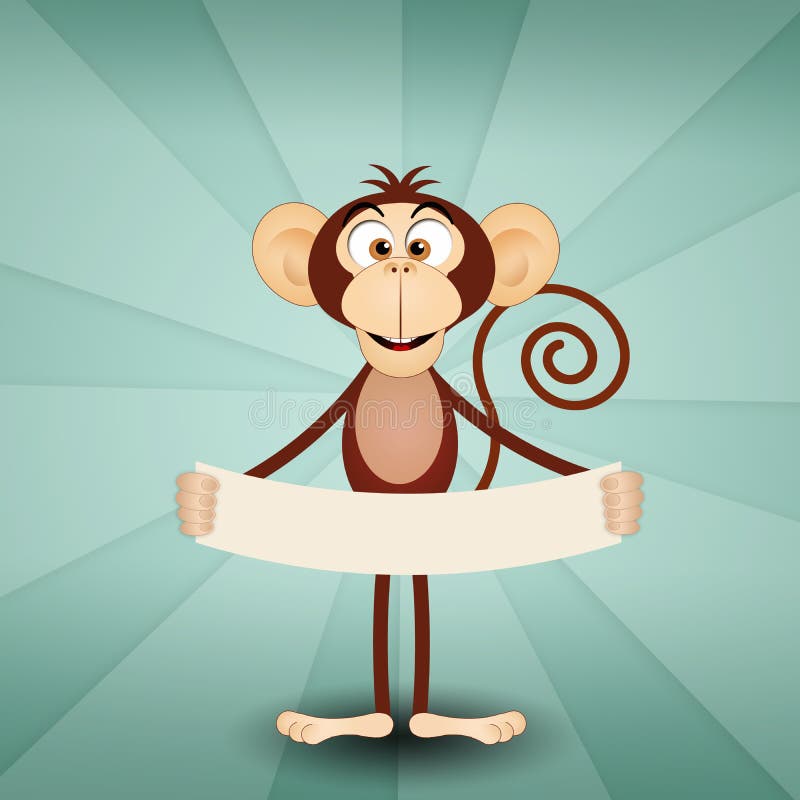 Monkey with message stock illustration. Illustration of concept - 41785558