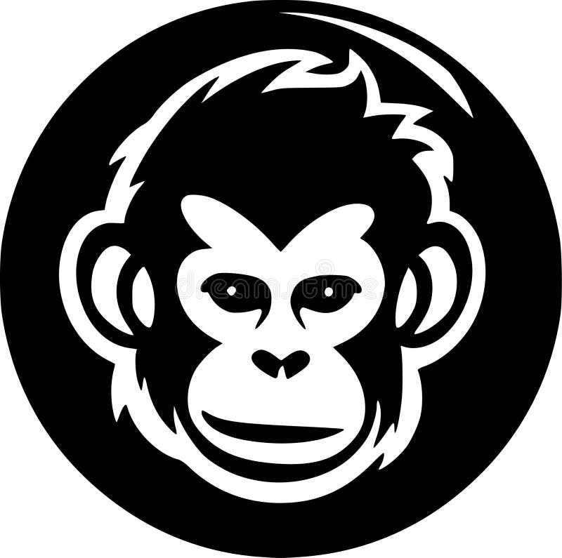 Monkey - Minimalist and Flat Logo - Vector Illustration Stock Vector ...