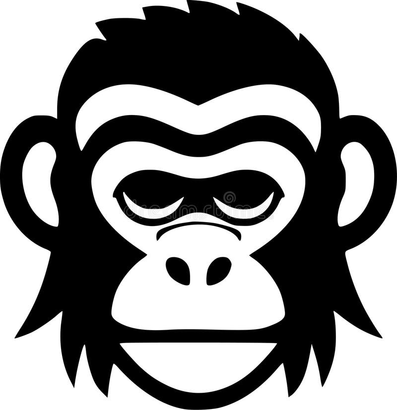 Monkey - Minimalist and Flat Logo - Vector Illustration Stock Vector ...