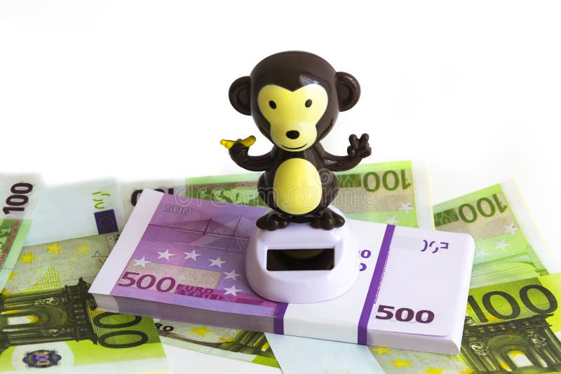 Monkey is on the money stock photo. Image of concept - 61003932