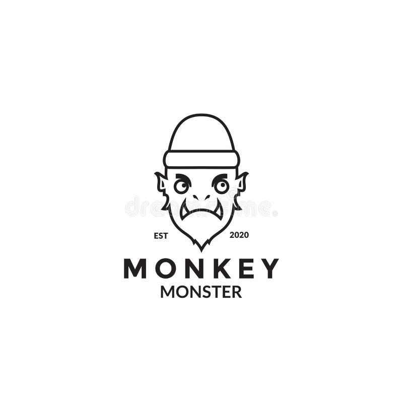 Monkey Monster with Tooth Logo Design Stock Vector - Illustration of ...