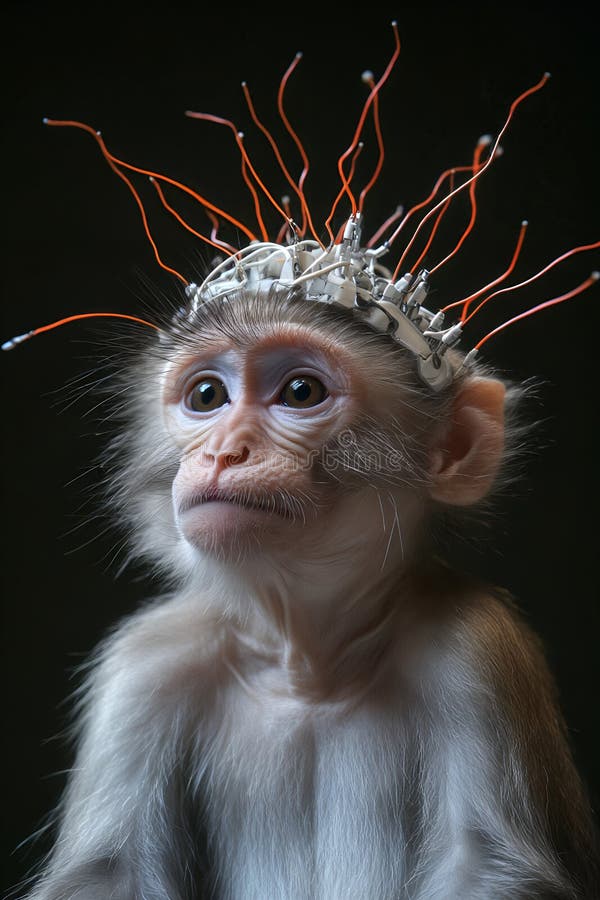 Monkey with Neural Device on Head - Capturing Emotion and Technology in ...