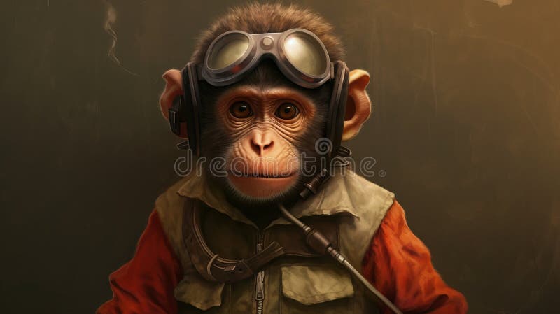 Monkey in Overalls: Ready for Work Stock Illustration - Illustration of ...