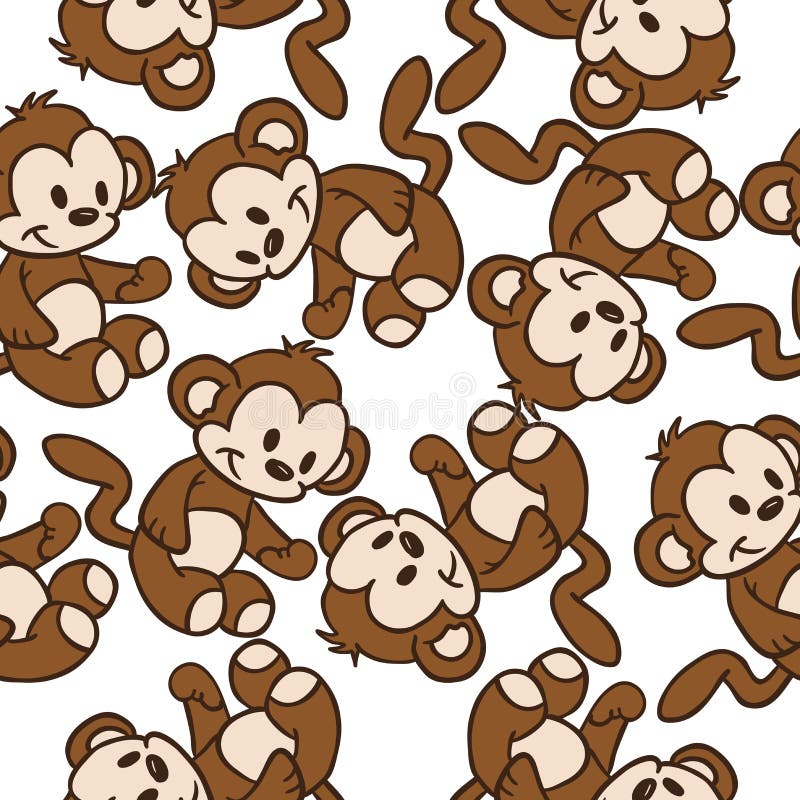 Monkey pattern stock vector. Illustration of circus, seamless - 69906317