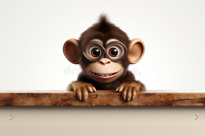 Peeking Monkey - Comic Animal - Funny Animal - Wildlife Stencil ...