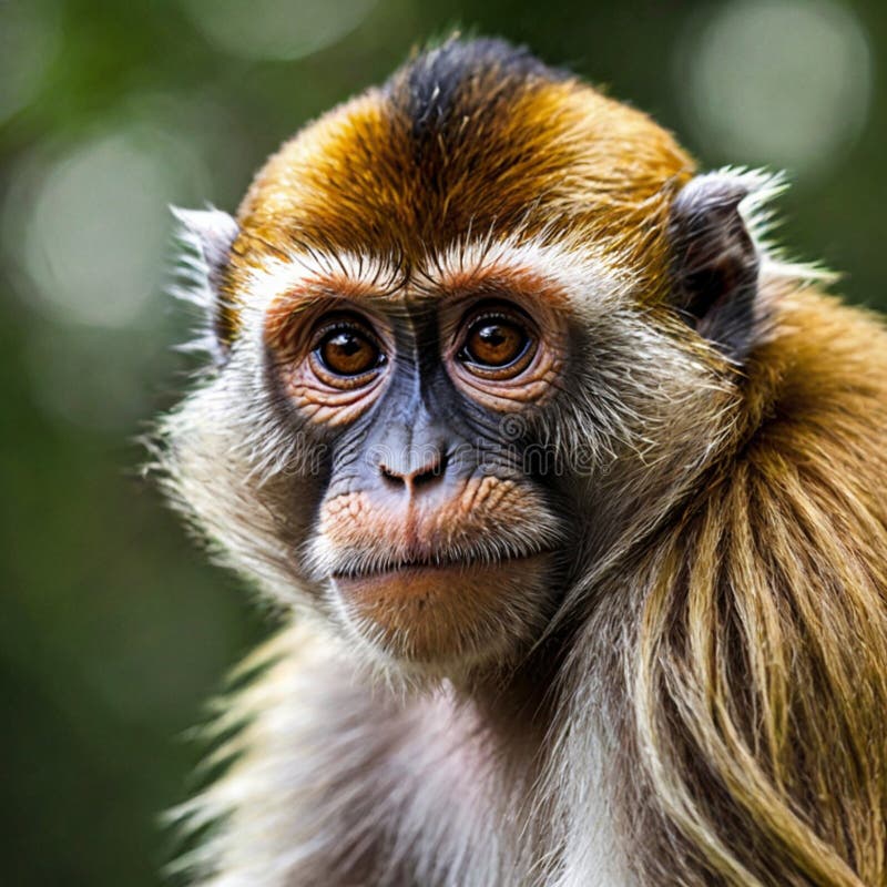 Monkey Picture with Natural Scenery Stock Illustration - Illustration ...