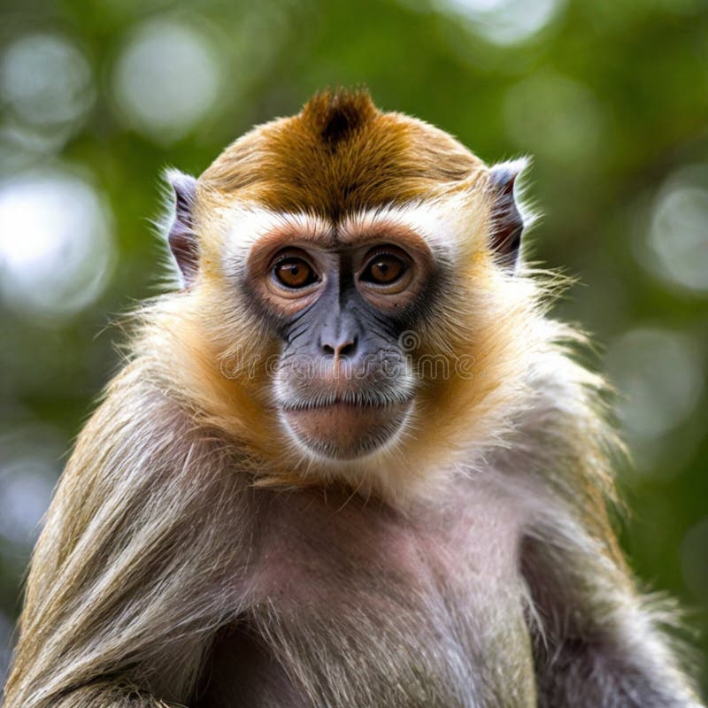 A Monkey Picture with Natural Beautiful Scenery Stock Illustration ...