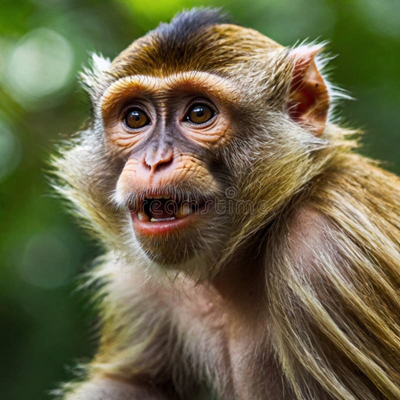 A Monkey Picture with Natural Beautiful Scenery Stock Illustration ...