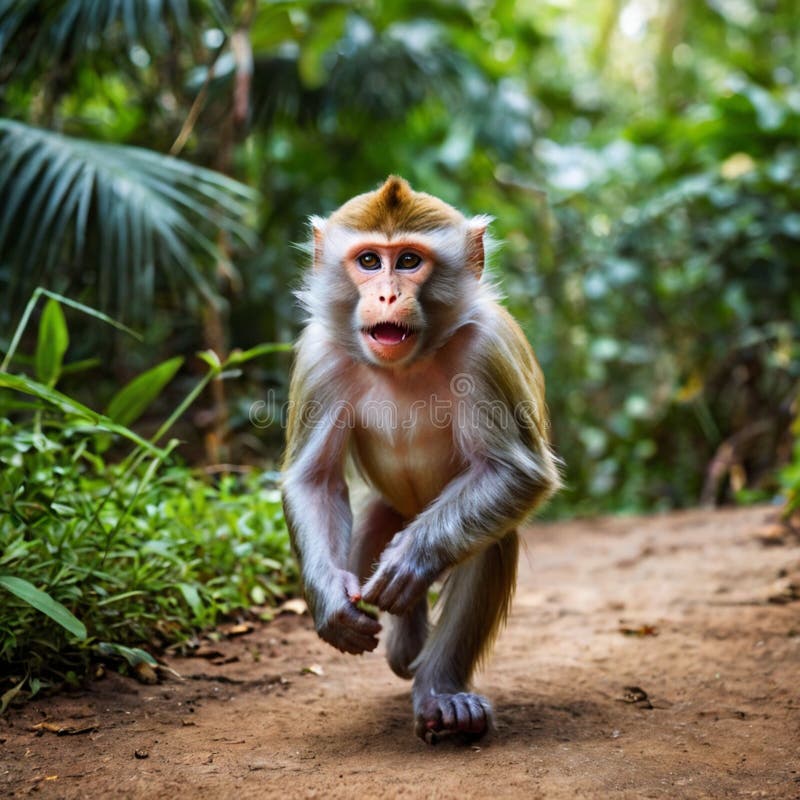 A Monkey Natural Beautiful Picture Stock Illustration - Illustration of ...