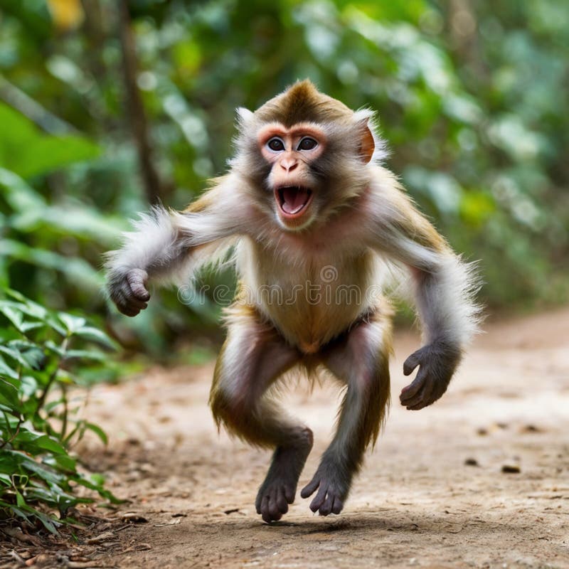 A Monkey Natural Beautiful Picture Stock Illustration - Illustration of ...