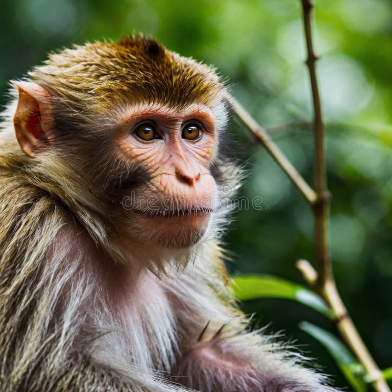 A Monkey Natural Beautiful Picture Stock Illustration - Illustration of ...