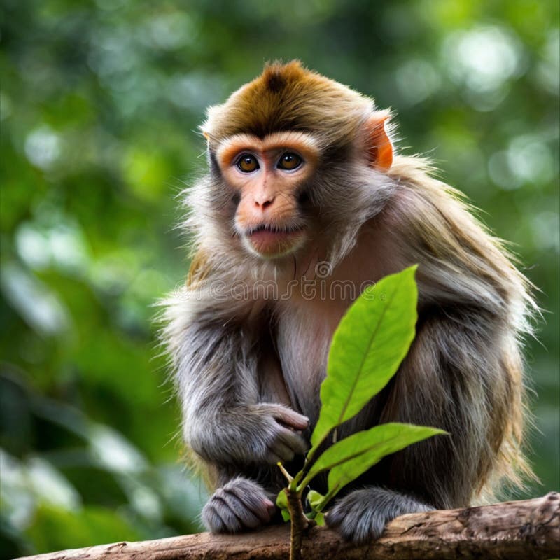 A Monkey Natural Beautiful Picture Stock Illustration - Illustration of ...