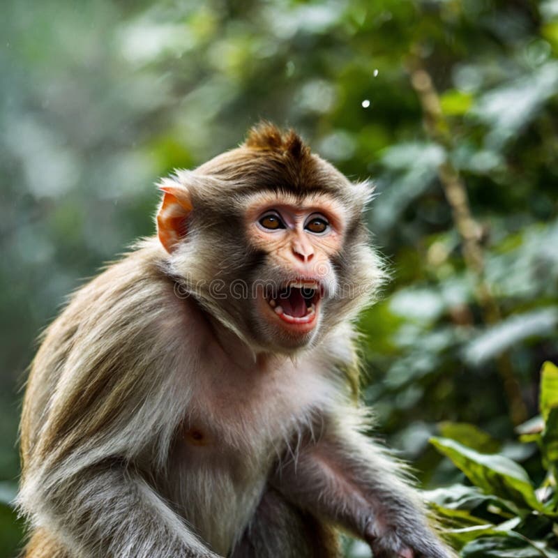 A Monkey Natural Beautiful Picture Stock Illustration - Illustration of ...