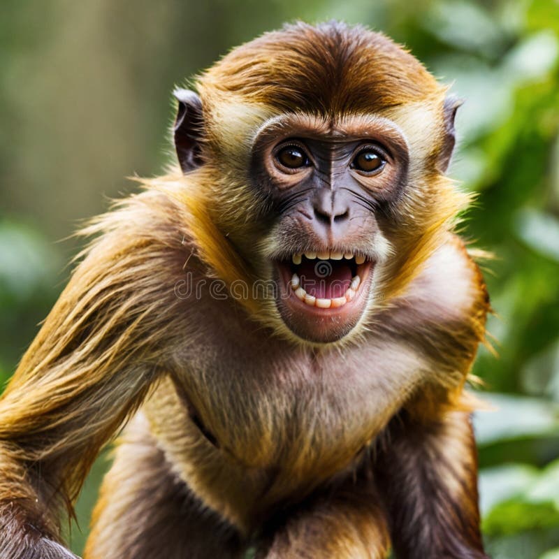 A Monkey Natural Beautiful Picture Stock Illustration - Illustration of ...