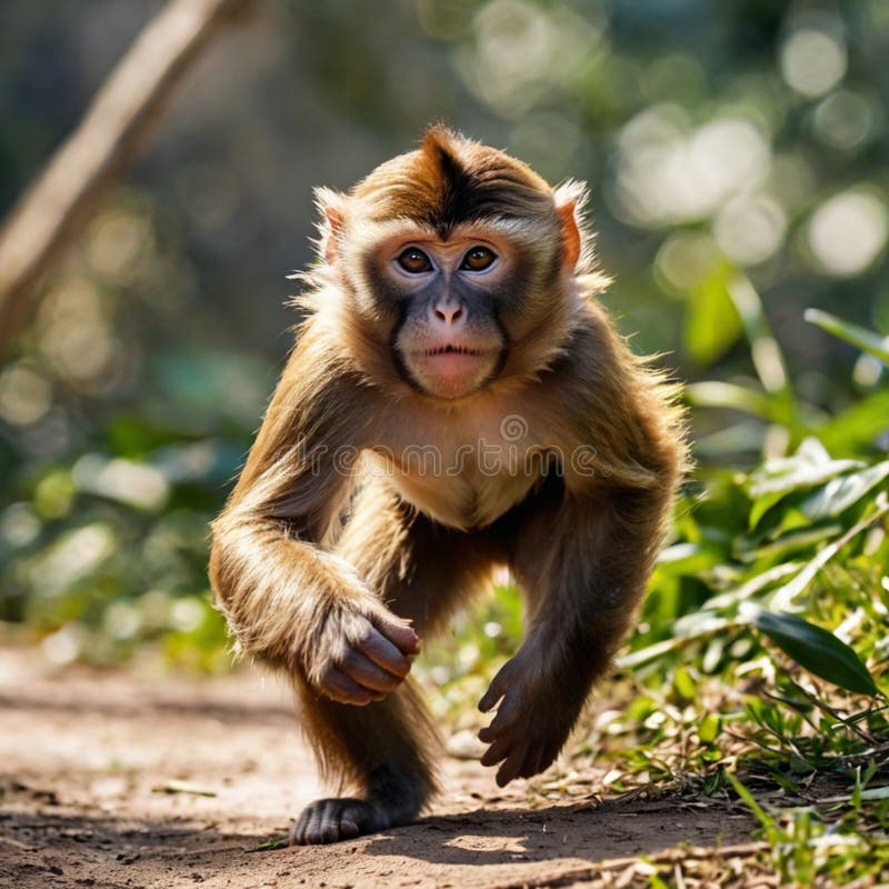 A Monkey Natural Beautiful Picture Stock Illustration - Illustration of ...