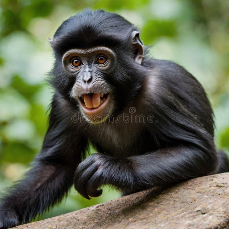 A Monkey Natural Beautiful Picture Stock Illustration - Illustration of ...