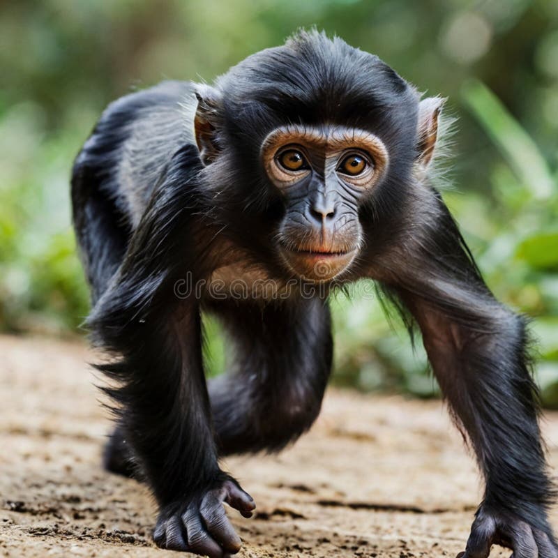 A Monkey Natural Beautiful Picture Stock Illustration - Illustration of ...