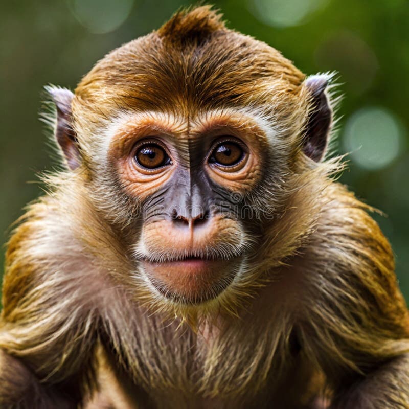 A Monkey Natural Beautiful Picture Stock Illustration - Illustration of ...