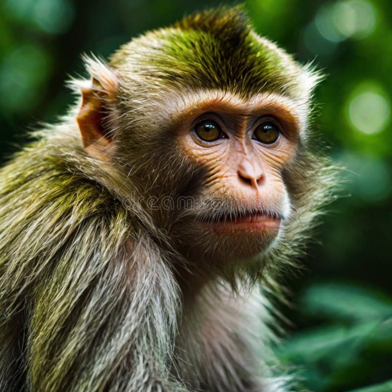 A Monkey Natural Beautiful Picture Stock Illustration - Illustration of ...