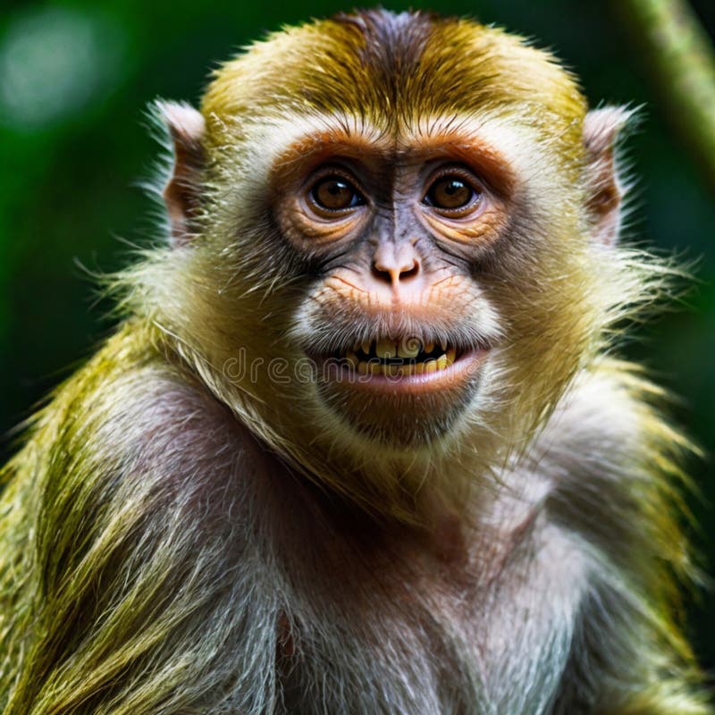 A Monkey Natural Beautiful Picture Stock Illustration - Illustration of ...