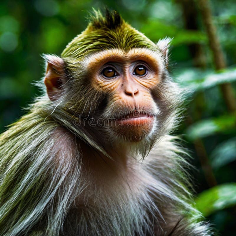 A Monkey Natural Beautiful Picture Stock Illustration - Illustration of ...
